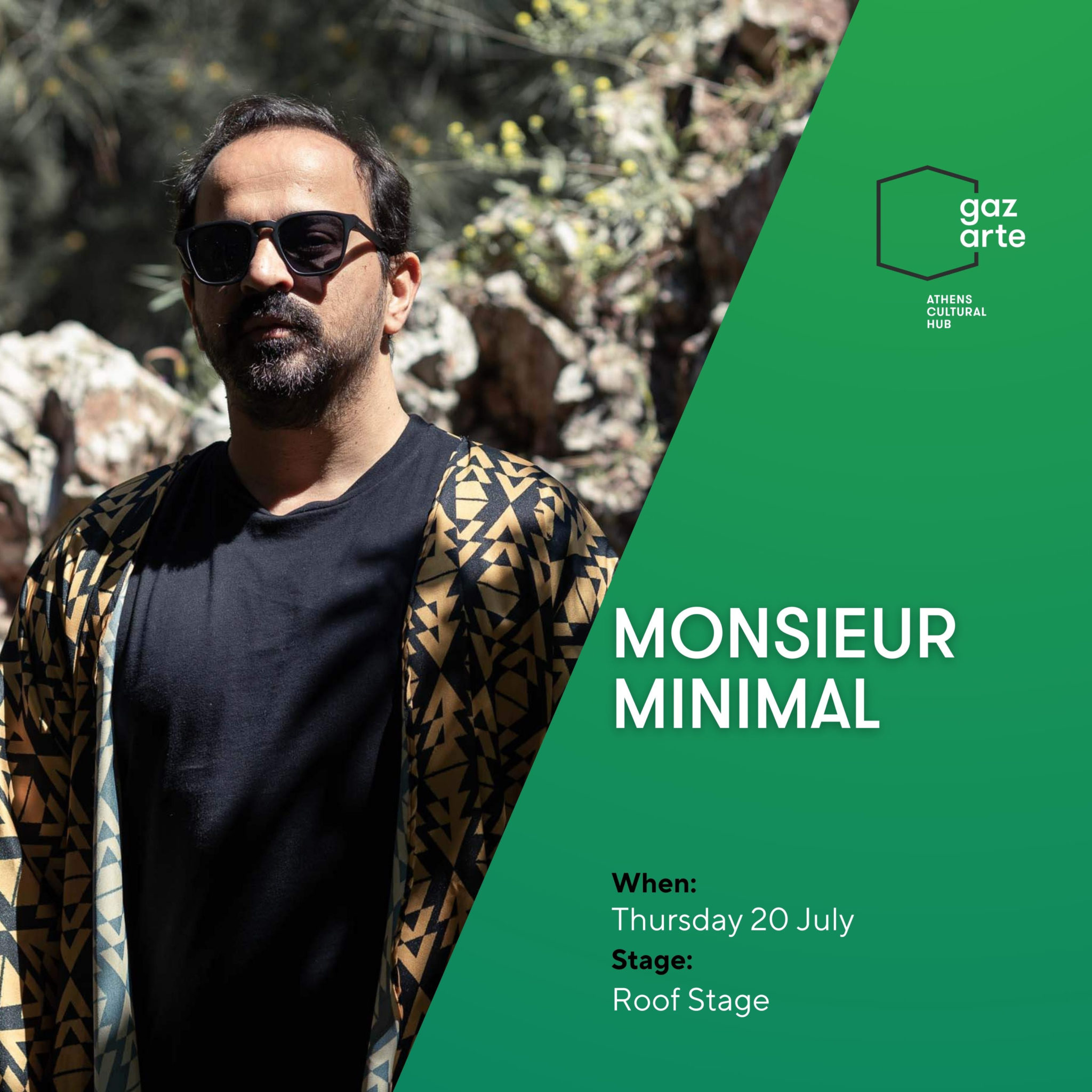 Monsieur Minimal την Πέμπτη 20 Ιουλίου στο Gazarte Roof Stage ...